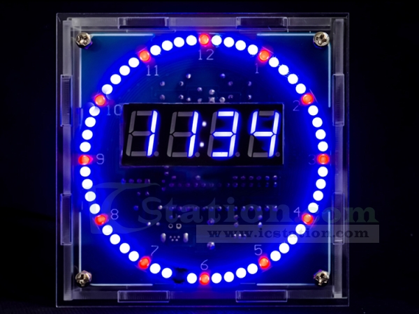 DS1302 DIY Rotating LED Electronic Clock Kit | DIY Kit | ICStation