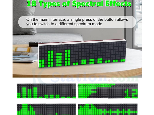 LED Music Spectrum DIY Kit | Dot Matrix Electronic Clock Kits ...