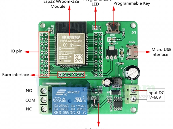 ESP32 Wireless WIFI Relay Module ESP32-WROOM Development Board