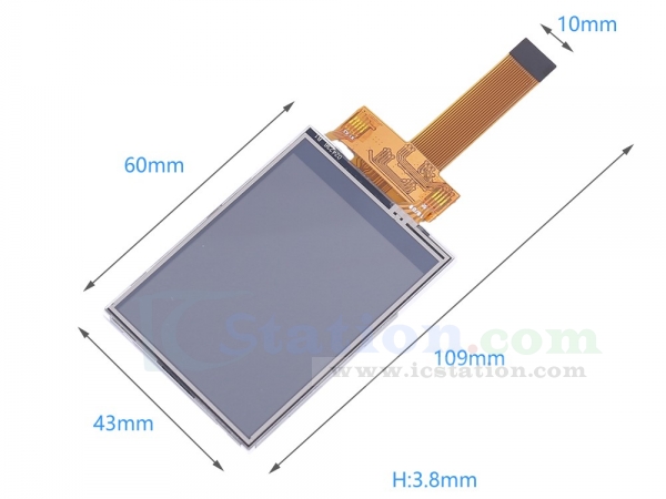 DC 3.3V 2.4inch TFT LCD Touch Display Screen 240*320 0.5mm 18Pin ...