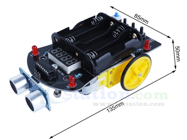 DIY Kit HC-SR04 Ultrasonic Automatic Obstacle Avoidance Intelligent Car ...