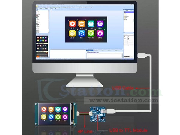 2.4in TFT LCD Touch Display Screen - 320*240 HIMI UART
