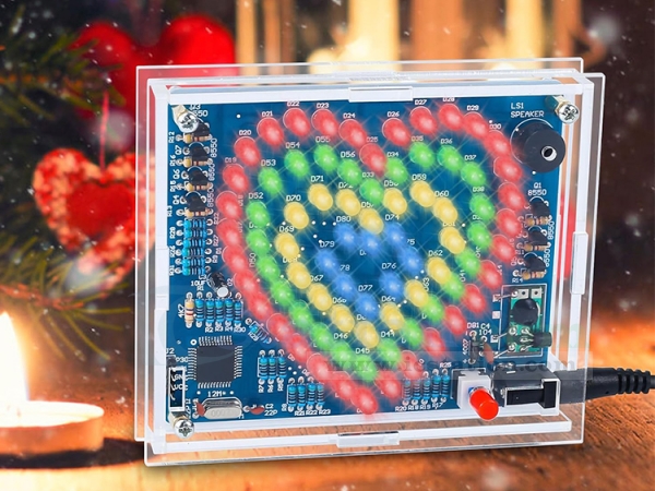 RGB Heart Shaped LED Flashing Light Kit | Soldering Projects