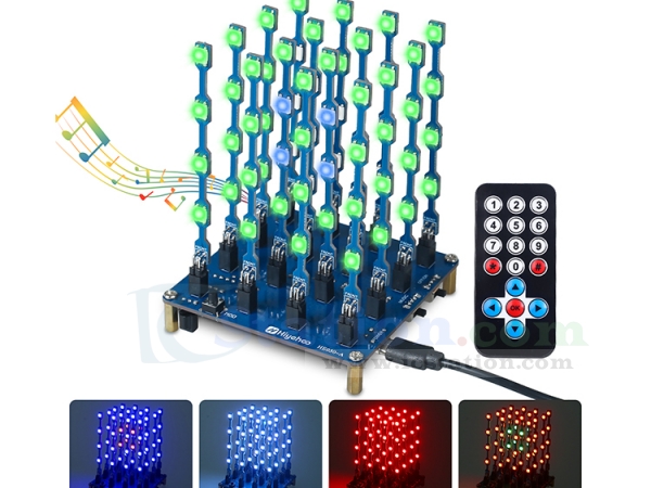 ICSTATION 3D WS2812B RGB LED Cube Soldering Kit | DIY Electronics Kit ...