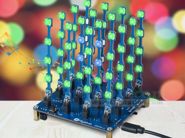 ICSTATION 3D WS2812B RGB LED Cube Soldering Kit | DIY Electronics Kit for High School STEM Education