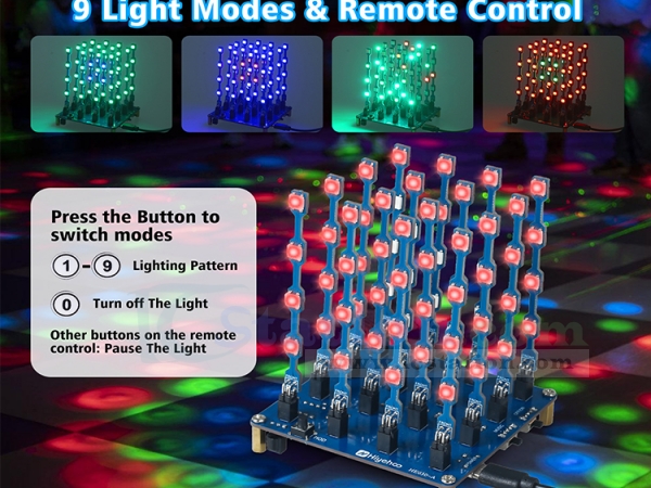 ICSTATION 3D WS2812B RGB LED Cube Soldering Kit | DIY Electronics Kit ...