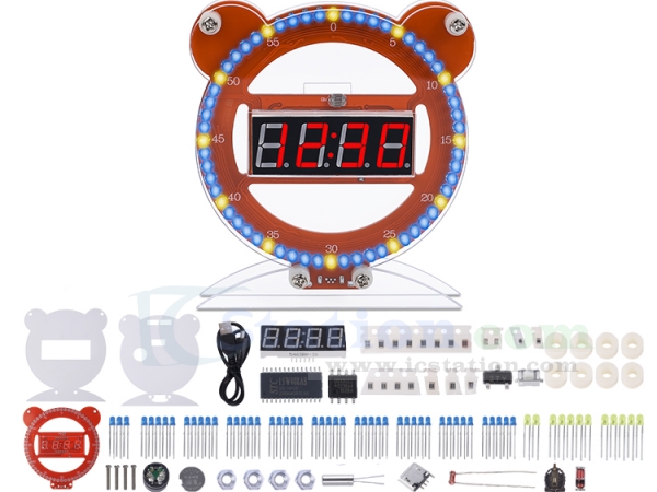 DIY Kit Digital LED Electronic Clock | Cool Soldering Projects | ICStation