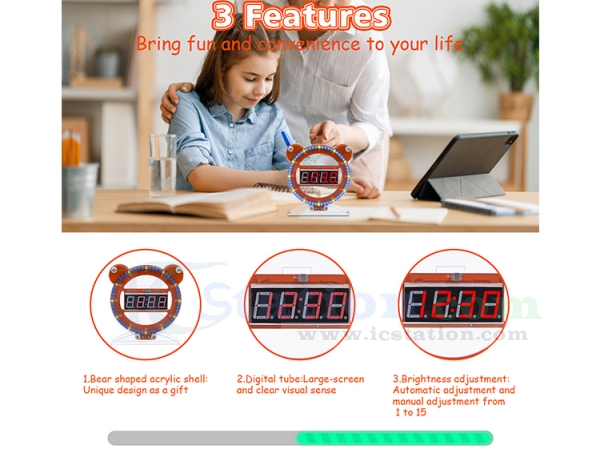 DIY Kit Digital LED Electronic Clock | Cool Soldering Projects | ICStation