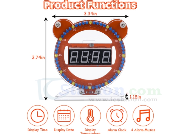 DIY Kit Digital LED Electronic Clock | Cool Soldering Projects | ICStation