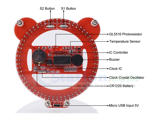 DIY Kit Digital LED Electronic Clock | Cool Soldering Projects | ICStation