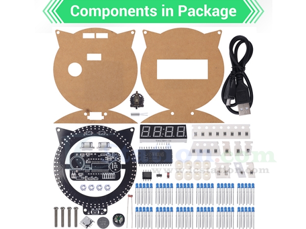 DIY LED Clock Kit with Temperature Alarm | 0.56" 4-Bit Tube ...