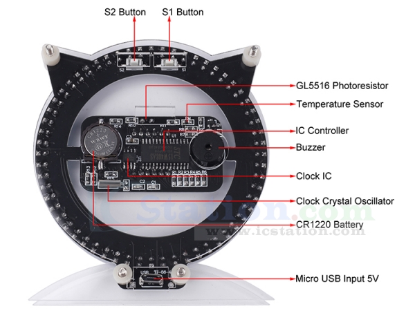 DIY LED Clock Kit with Temperature Alarm | 0.56" 4-Bit Tube ...