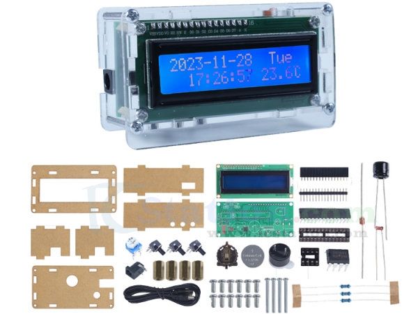LCD1602 Display Electronic Clock Kit | Soldering Practice Kits for STEM ...