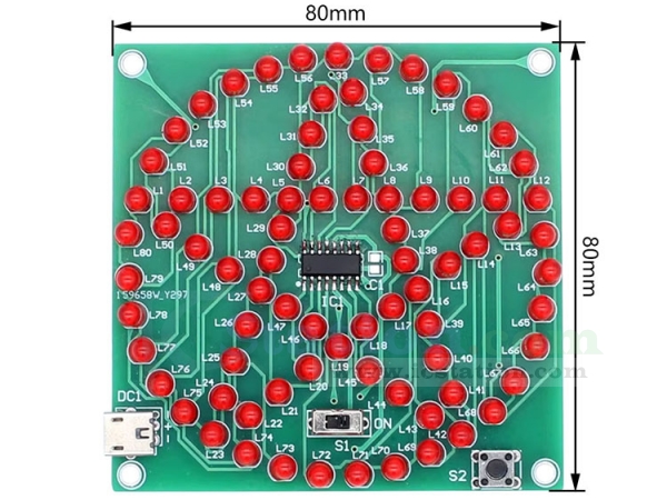 LED Circular Pentagram Water Flowing Light Electronic DIY Kit | ICStation