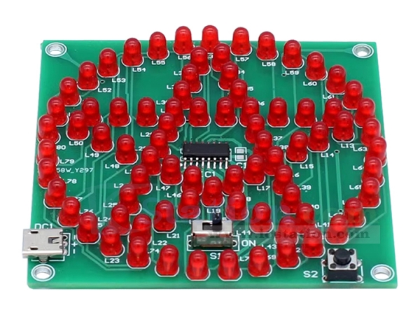 LED Circular Pentagram Water Flowing Light Electronic DIY Kit | ICStation