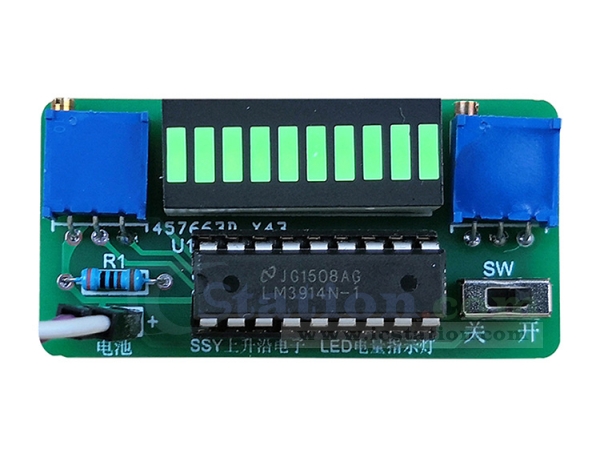 Green LED Power Indicator DIY Kit - Battery Electricity Display