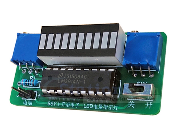 Green LED Power Indicator DIY Kit - Battery Electricity Display