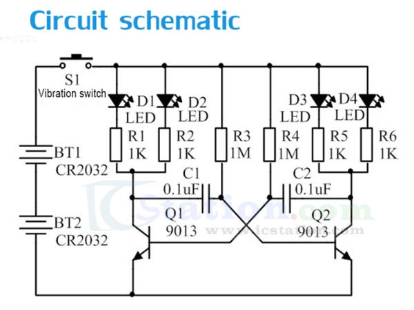 Rotating LED Light DIY Electronics Kit | ICStation