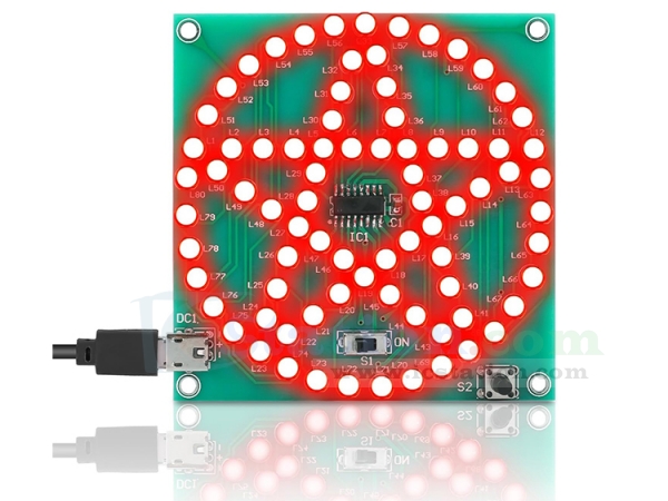LED Circular Pentagram Water Flowing Light Electronic DIY Kit | ICStation