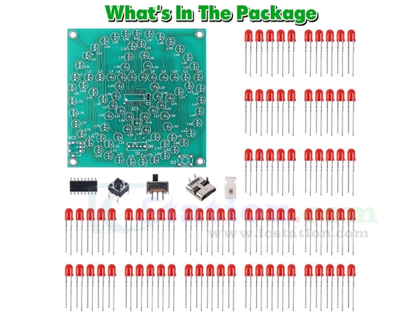 LED Circular Pentagram Water Flowing Light Electronic DIY Kit | ICStation