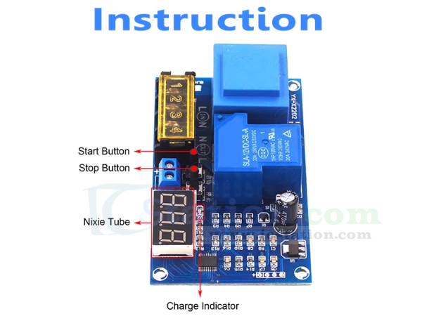 DC6V-120V 30A Lead-acid Battery Voltage Monitor, Lithium Battery Charge Discharge Controller ...