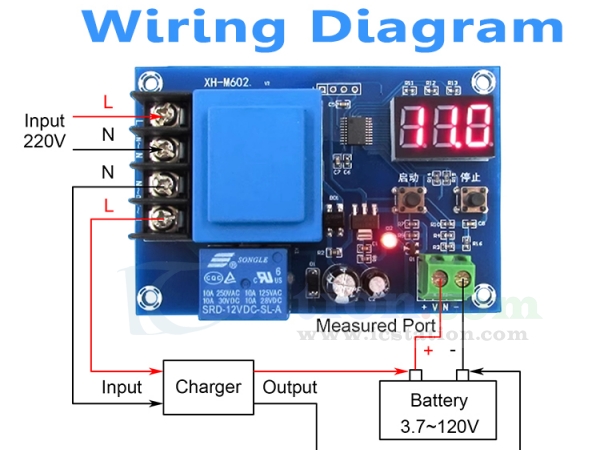 DC3.7V-120V Lead-acid Battery Voltage Monitor, Lithium Battery Charge ...