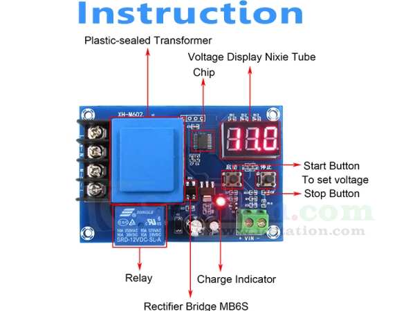 DC3.7V-120V Lead-acid Battery Voltage Monitor, Lithium Battery Charge Discharge Controller ...