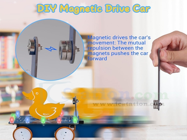 ICStation Magnetic Car DIY Electronic Kit for STEM Education Physics ...