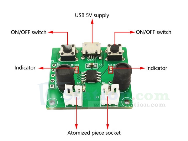 Micro USB Dual Humidifier -110KHz 2W 20mm Ultrasonic Mist Maker Atomizer