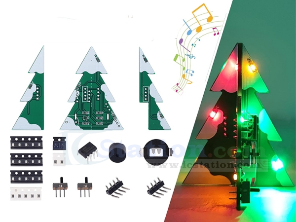 3D Mini PCB Christmas Tree with Music DIY Kit | SMD Soldering Practice Kit