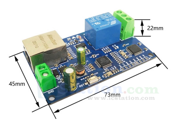 DC 7-28V Modbus RTU Network Relay Module W5500 Ethernet LAN Controller ...