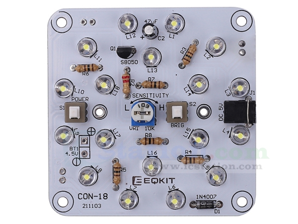 DC 4.5V-5V Photocontrol Lamp DIY Kit White LED Light Dual Brightness ...