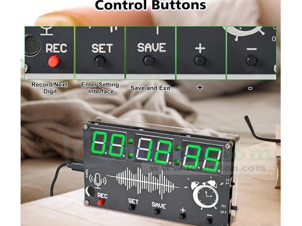 Recordable Alarm Clock Soldering Kit - 3 Alarms & 0.8" Display | DIY ...