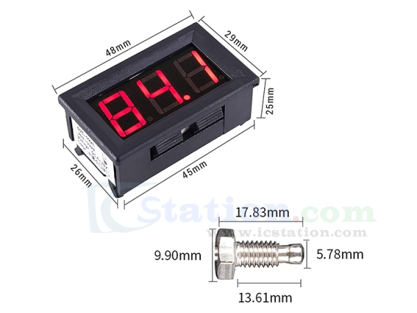 12V Red Fahrenheit Digital Temperature Meter | -76F~999F LED Display ...