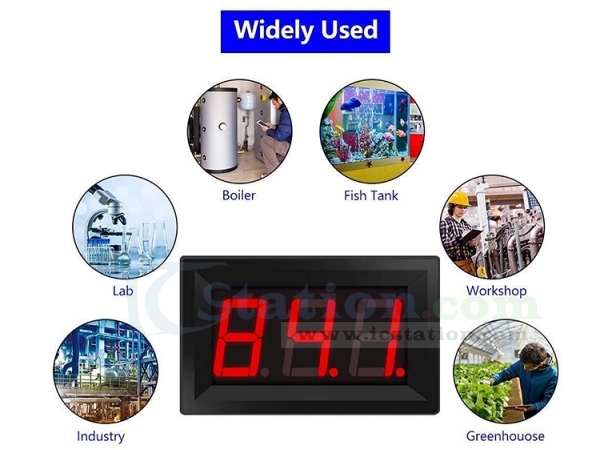 12V Red Fahrenheit Digital Temperature Meter | -76F~999F LED Display ...