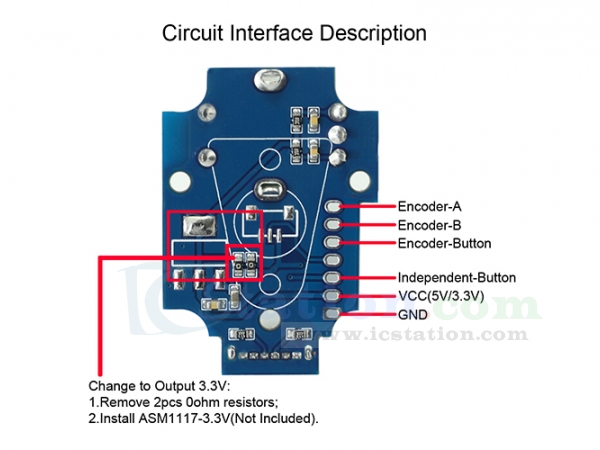 Rotary Encoder Module 360 Digital Potentiometer Icstation