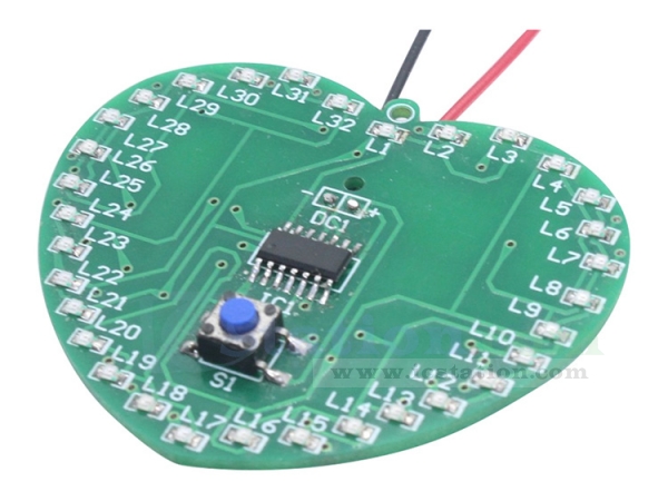 Heart Shaped SMD LED Flashing Light Kit – DIY Soldering Practice Kits