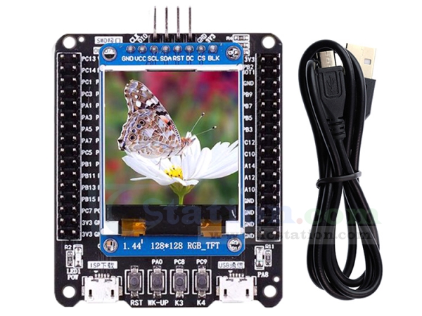 STM32F103RCT6 Microcontroller Development Board with 1.44" TFT LCD Display