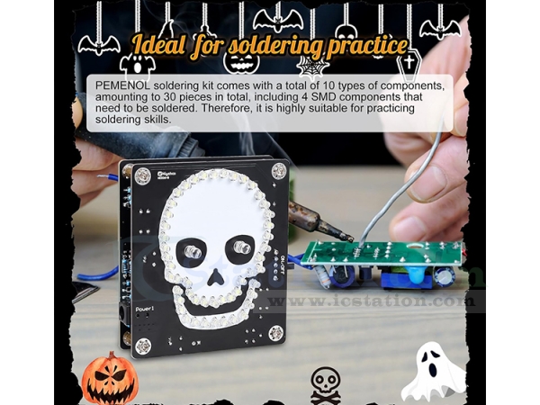 DIY Skull Ghost Soldering Kit with Flashing Light & Music for Halloween ...