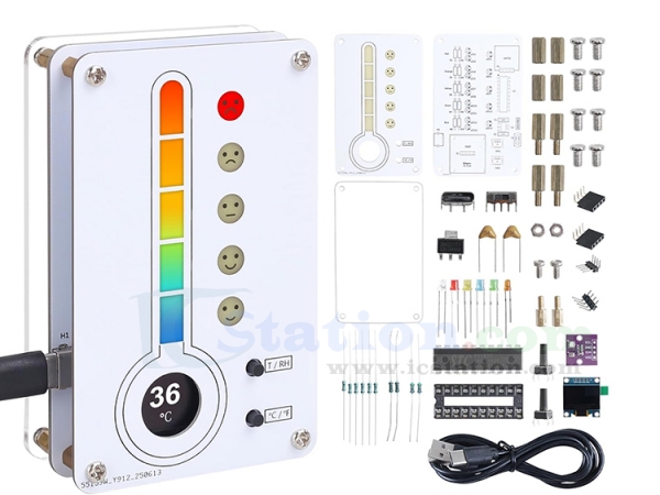 DIY Temperature Humidity Meter with Expressive LED Face, Dual Units ...