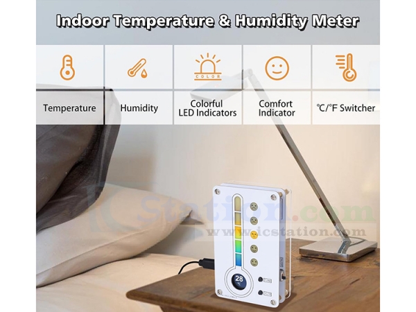 DIY Temperature Humidity Meter with Expressive LED Face, Dual Units ...