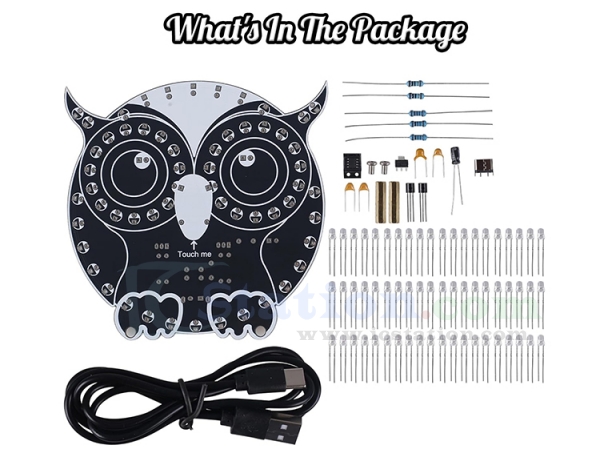 ICStation Touch Control Owl Light Soldering Practice Kit for School ...