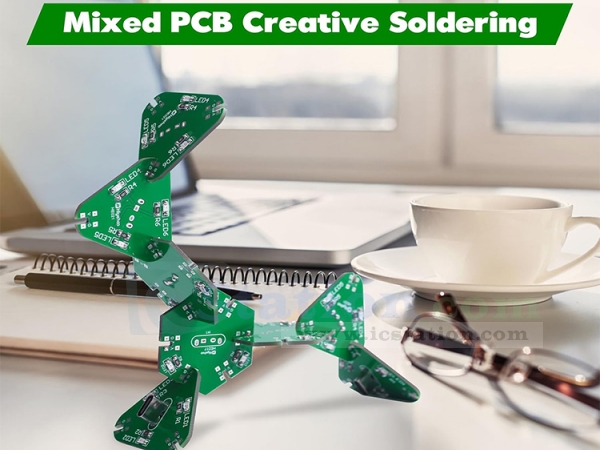 5PCS Triangle Splicable PCB with Flashing LED Light DIY Soldering ...