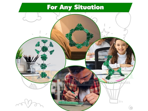 5PCS Triangle Splicable PCB with Flashing LED Light DIY Soldering ...