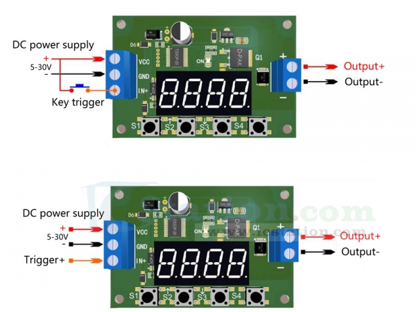 DC 5V-30V Multi-Function Trigger Cycle Timer MOS Delay Controller Module