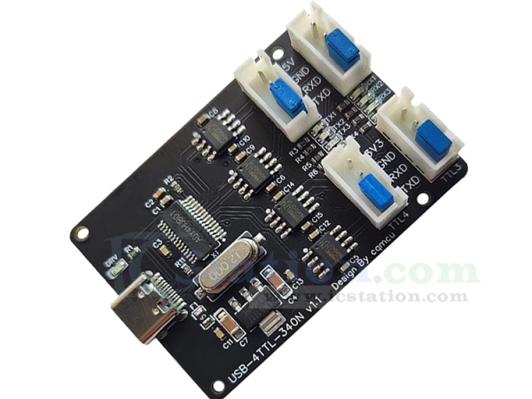 4Bit USB to UART Converter Module - CH340 USB Type-C HUB TTL Signal ...