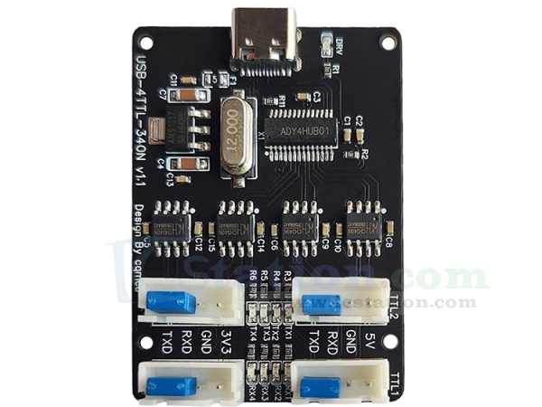 4Bit USB to UART Converter Module - CH340 USB Type-C HUB TTL Signal ...