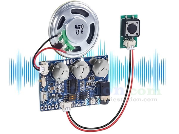 8M Recordable Voice Module | 17 Minutes Recording Button Control ...