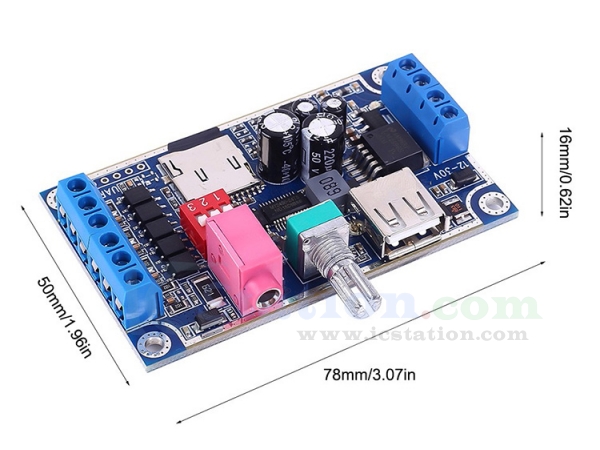 MY-F1090 WAV MP3 Voice Module | 10W Sound Player Support TF Card U-Disk