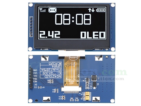 2.42" White OLED Display Screen Module 128x64 Resolution